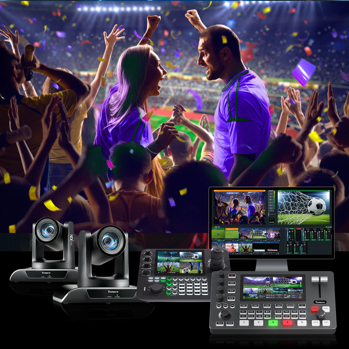PC500 5.5” Video Switcher Mixer –8-Channel Video Switcher – 4 SDI + 4 ...